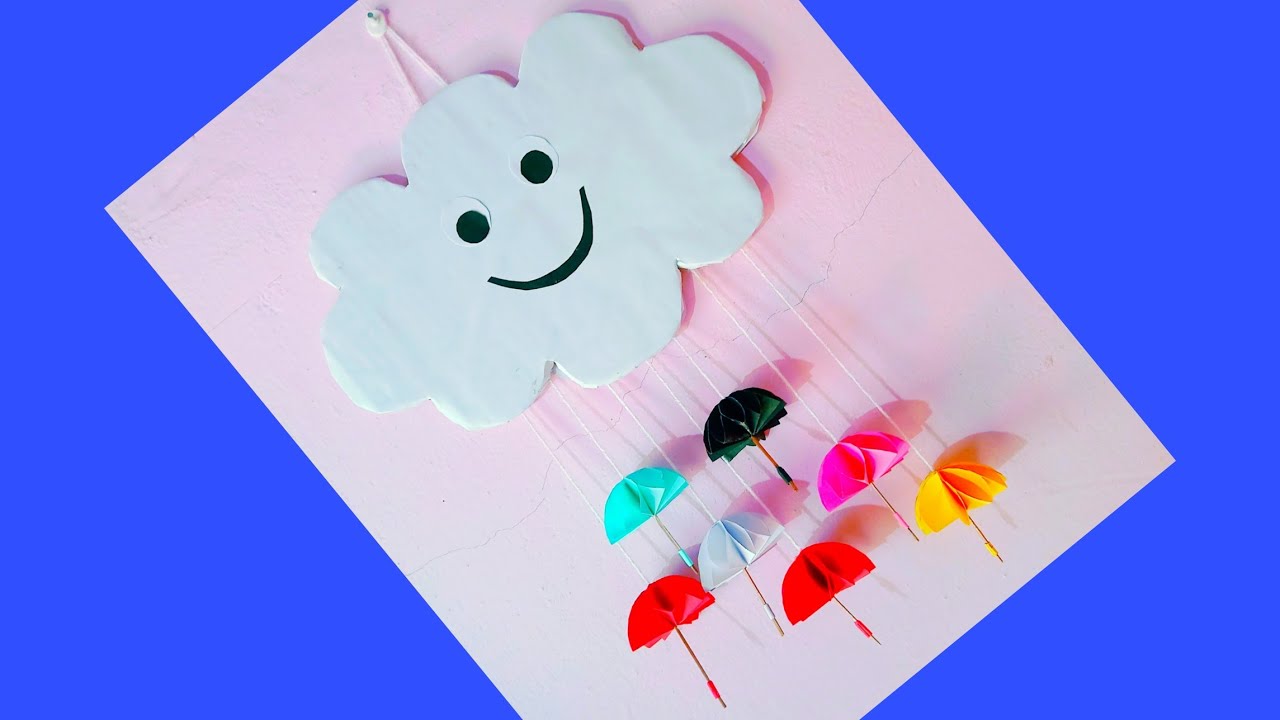 How to Make Paper Craft of Cloud Wall Hanging || Free Art Gallery - YouTube