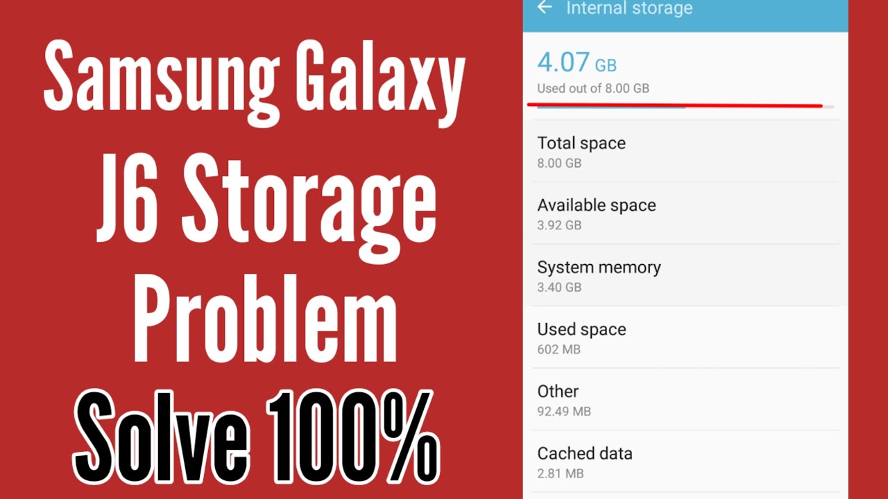 samsung galaxy j6 storage memory solve - YouTube