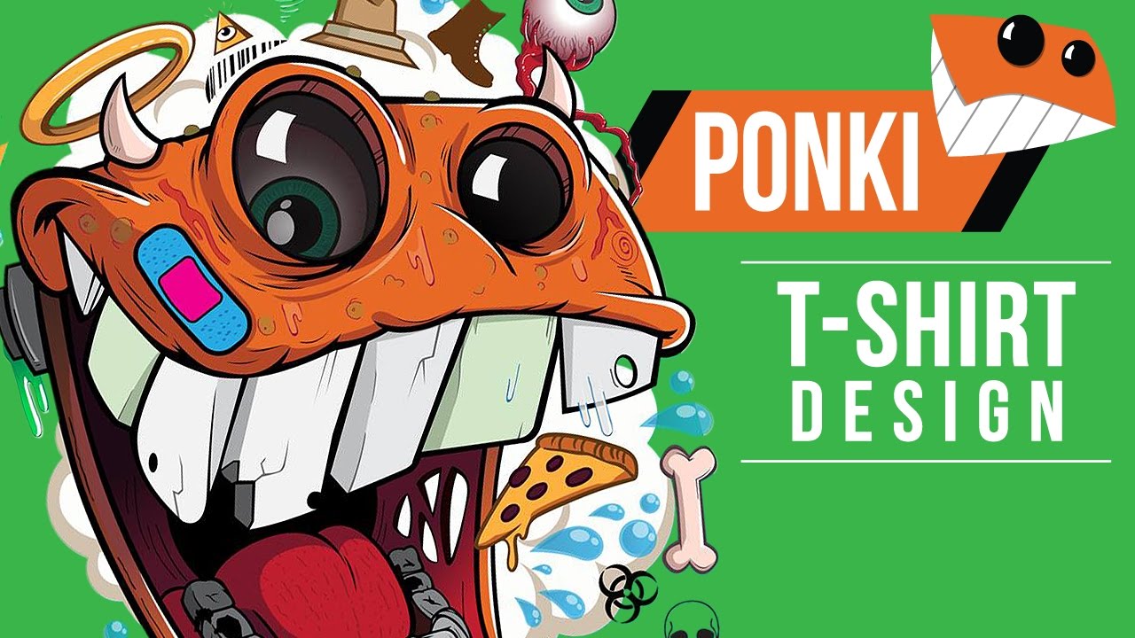 PONKI (Tshirt-Design 2) - Speed Painting - YouTube