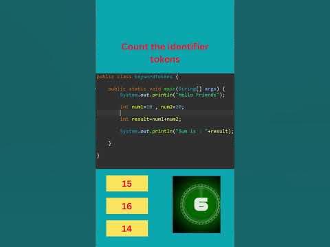 Count the identifier tokens #java - YouTube