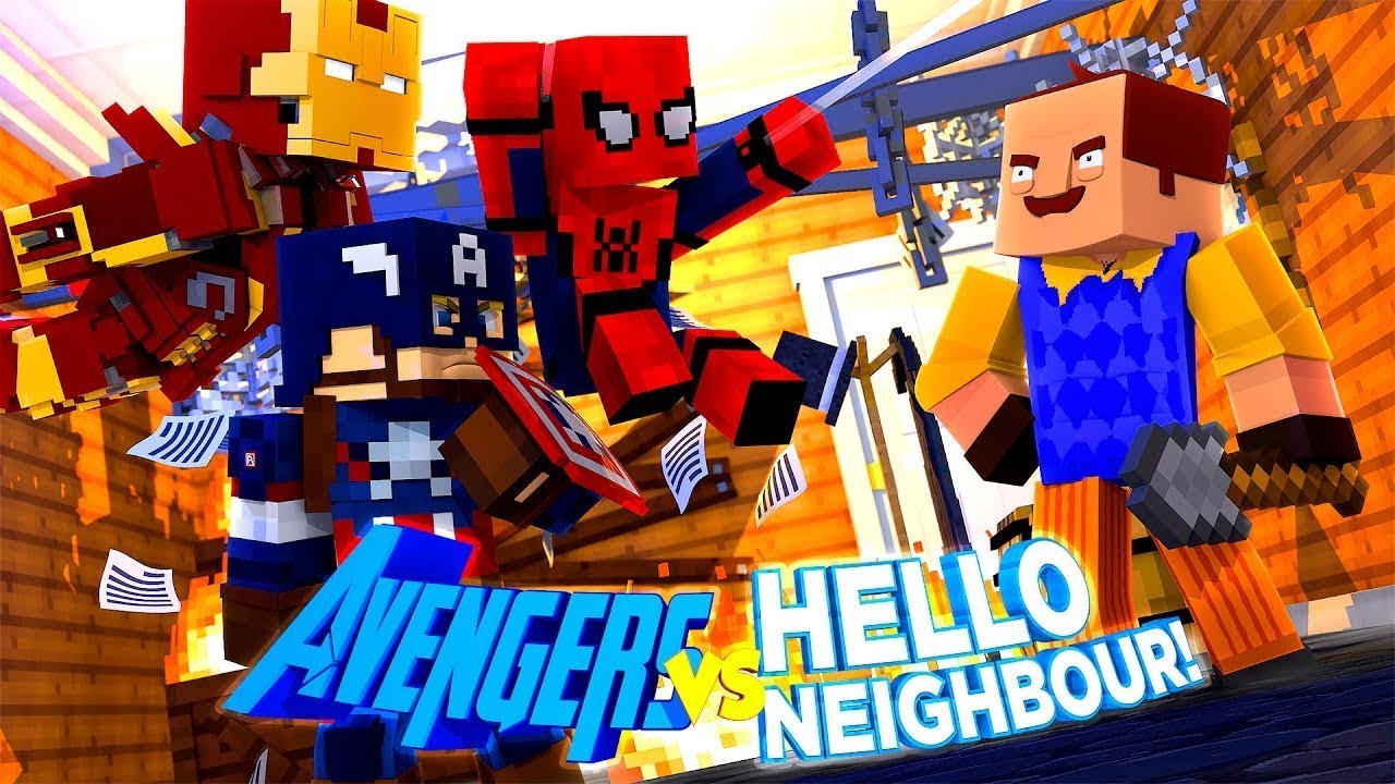 Minecraft Hello Neighbour - THE NEIGHBOUR & THANOS TEAM UP TO FIGHT THE ...