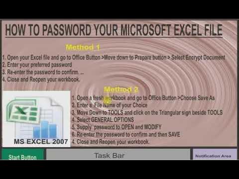 HOW TO PASSWORD MICROSOFT EXCEL FILE - YouTube