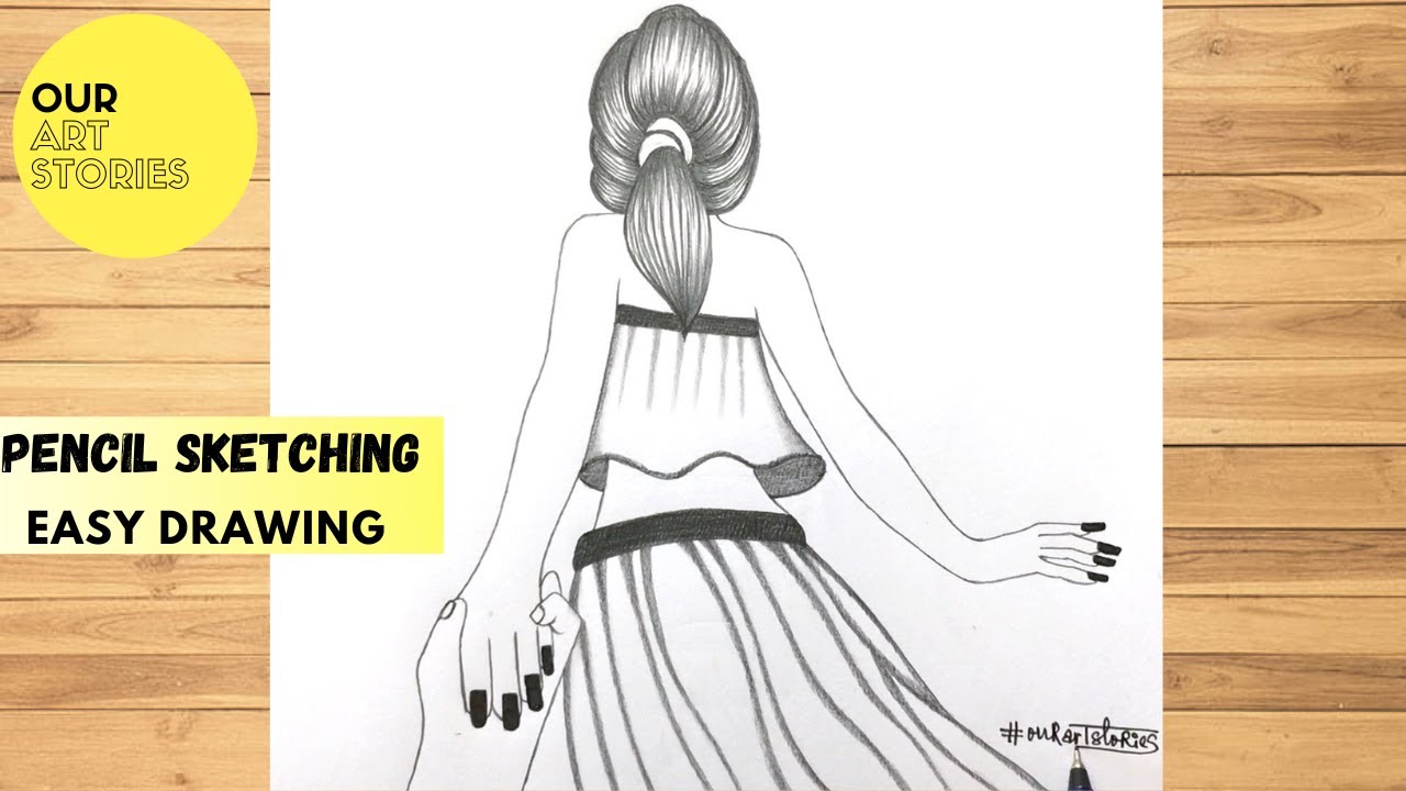 How to DRAW A GIRL FOLLOW ME | Easy Follow Me Girl Drawing ...