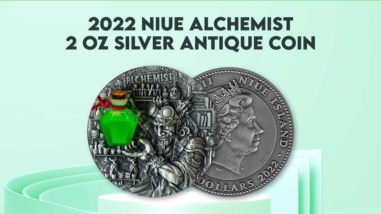 2022 Niue Alchemist 2 oz Silver Antique Coin - YouTube