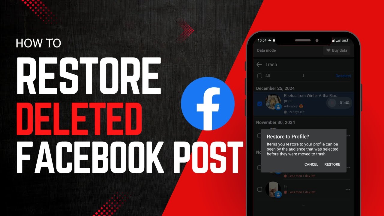 How to Restore Deleted Post on Facebook - YouTube