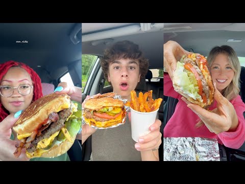 TikTok Five Guys Juicy Burgers Mukbang ASMR Compilation 🍔 #1