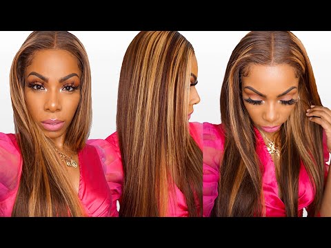 90s TEASE! PRE-COLORED BROWN WITH BLONDE HIGHLIGHTS! READY TO WEAR WIG THROW ON & GO FALL HAIR COLOR