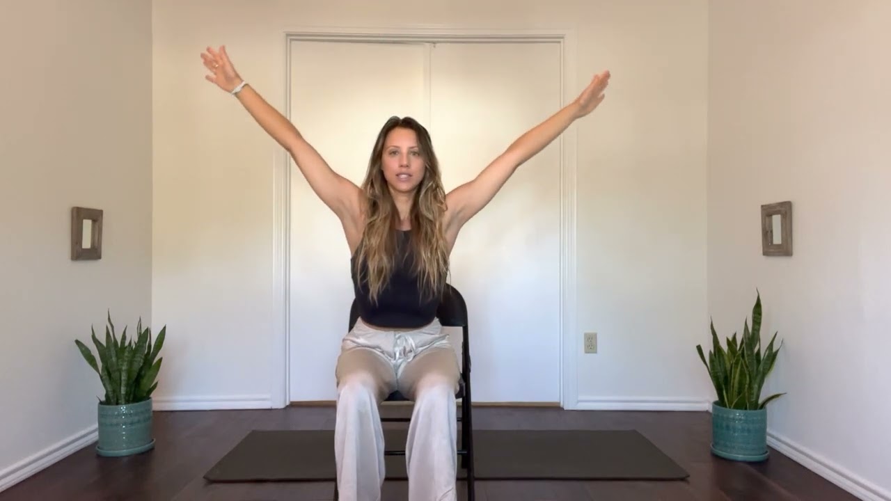 Chair Yoga: Slower pace, mindful breath & movement. - YouTube