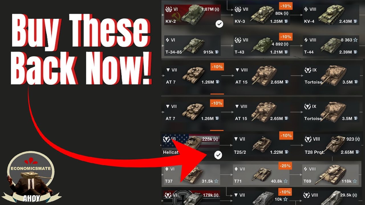 BUY ALL THESE TANKS BACK NOW IN WOTB! - YouTube