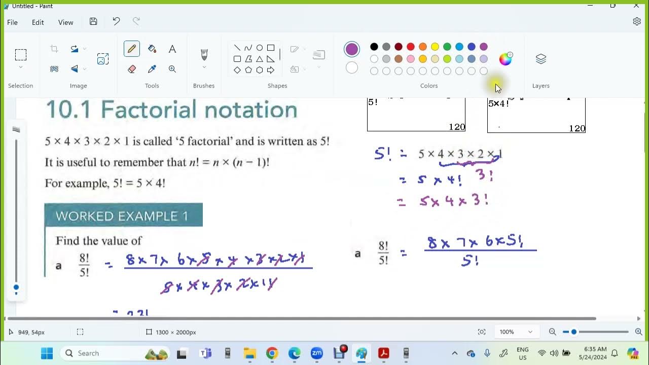 10 1 Factorial notation 0 worked example 1 - YouTube