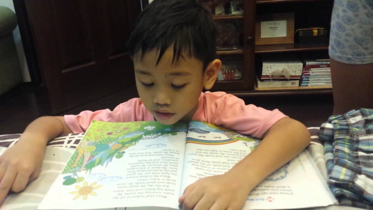Justin reading some Bible Stories - YouTube