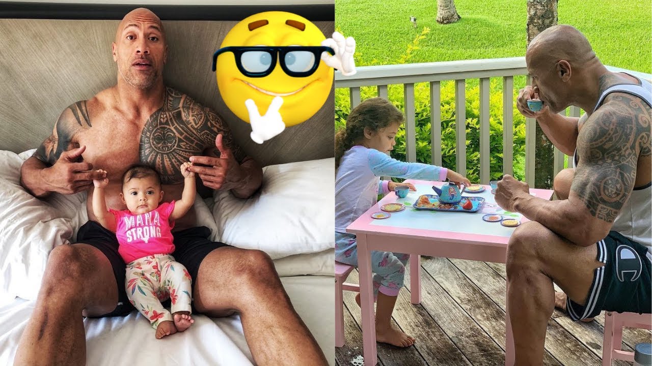 Cute moments when bodybuilders play with their baby 😍😍 Dwayne "The Rock ...