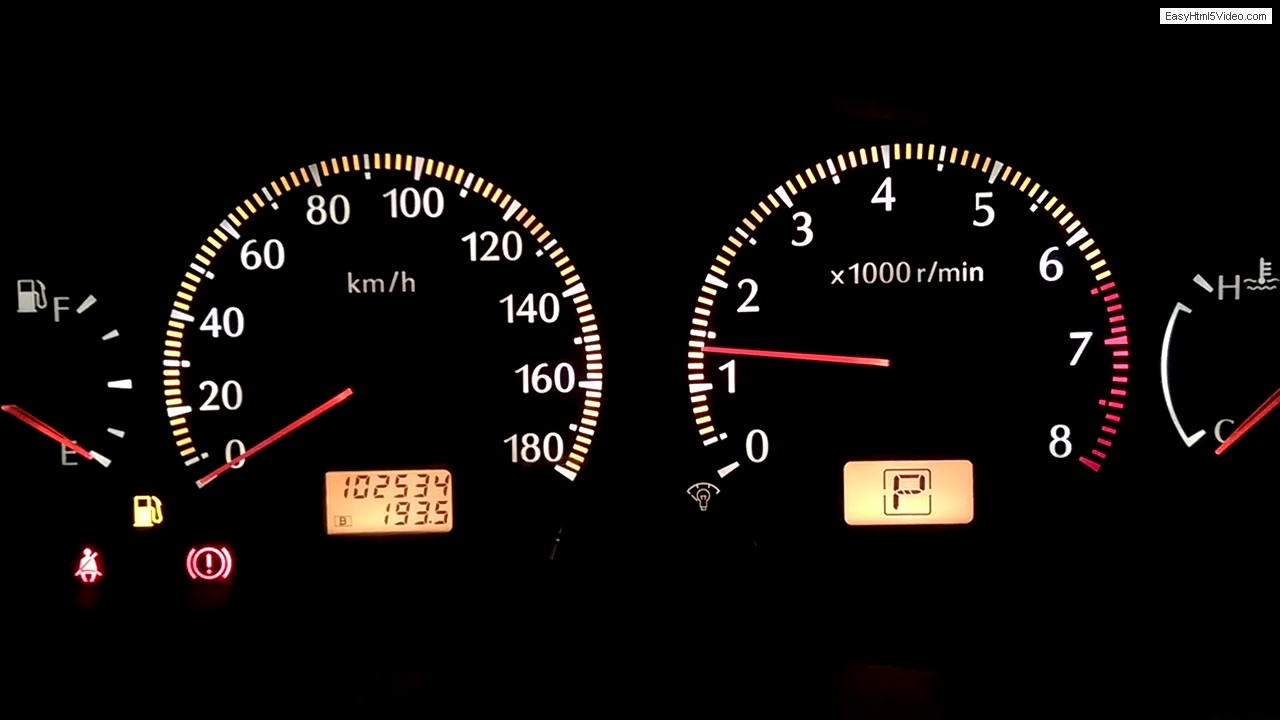 Nissan Sylphy TG10 2002 dashboard indicator behavior. - YouTube