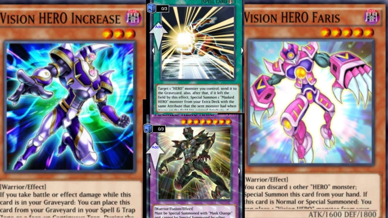 VISION HERO FARIS & VISION HERO INCREASE [ Yu-Gi-Oh Duel Links] - YouTube