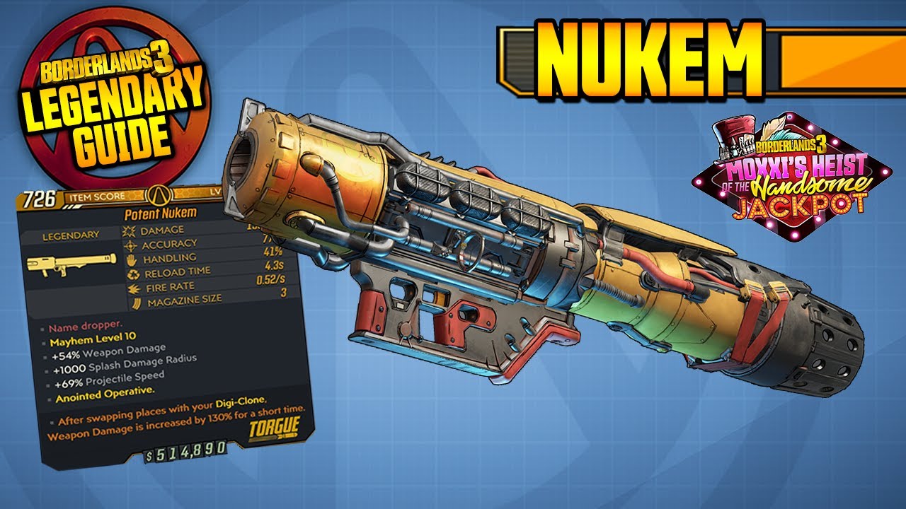 Borderlands 3 | NUKEM | DLC 1 Legendary Item Guide - YouTube