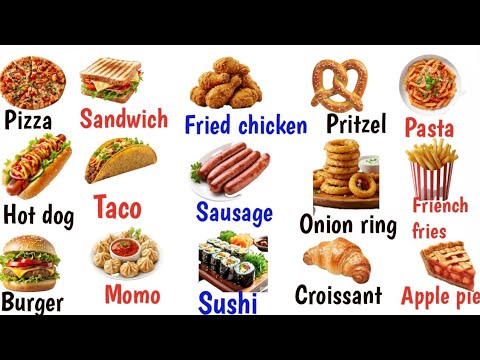 food vocabulary || fast food name in english || basic vocabulary ️ ...
