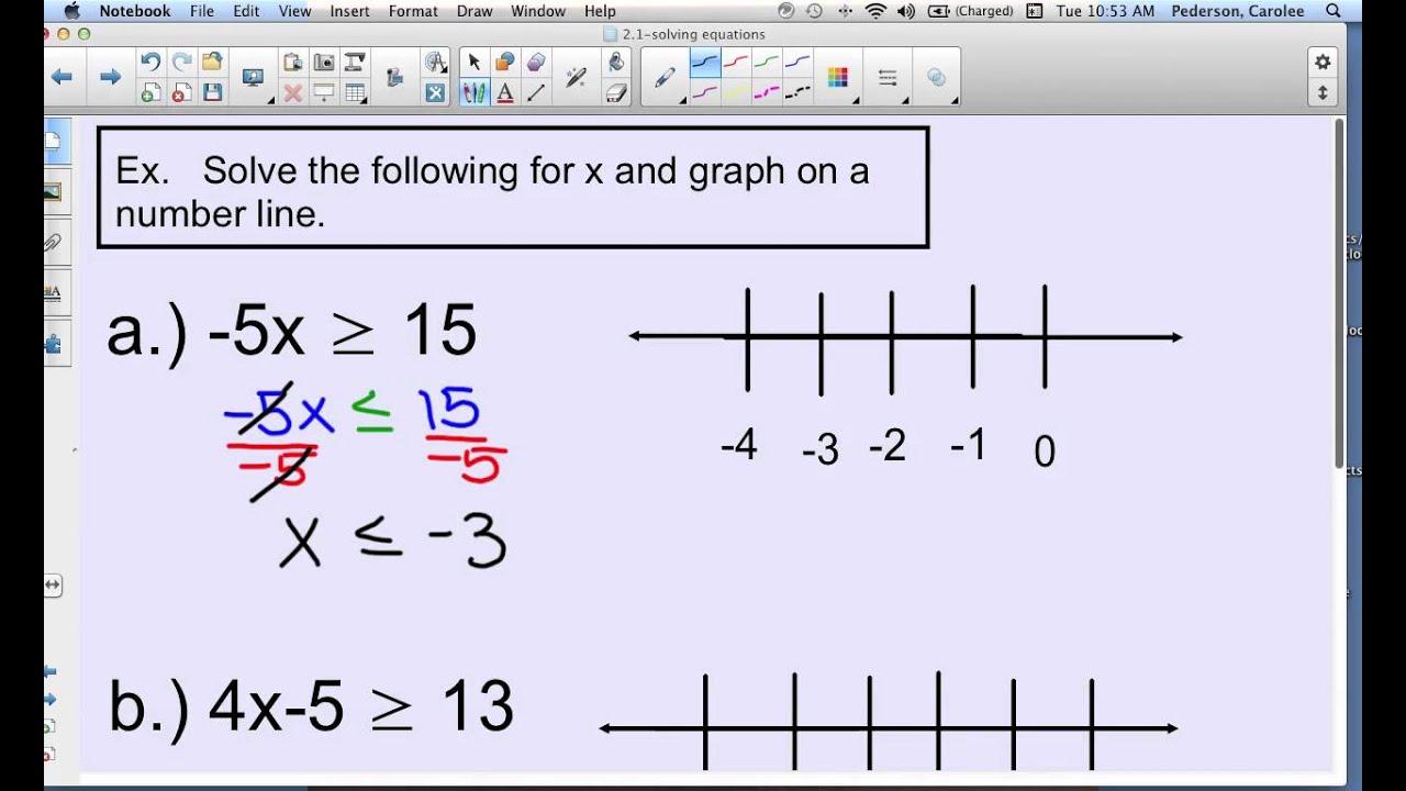 Solving Inequalities And Graph On Number Line YouTube Solving Inequalities And Graph On Number Line YouTube