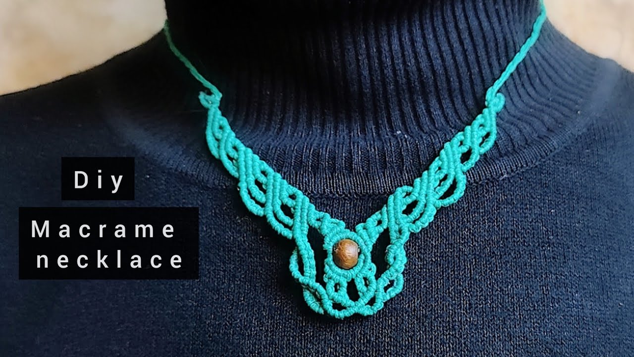 macrame necklace tutorial|Diy|macrame knots for jewelry - YouTube