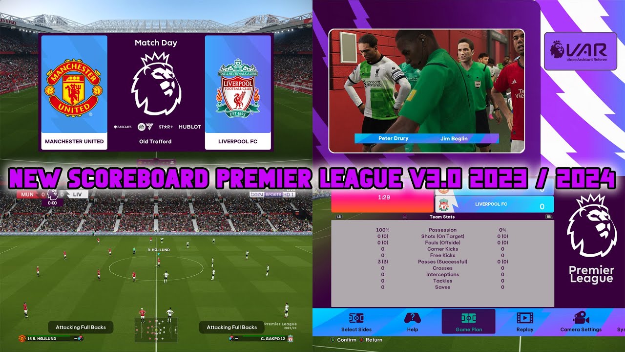 NEW SCOREBOARD PREMIER LEAGUE V3.0 2023 / 2024 || ALL PATCH COMPATIBLE ...