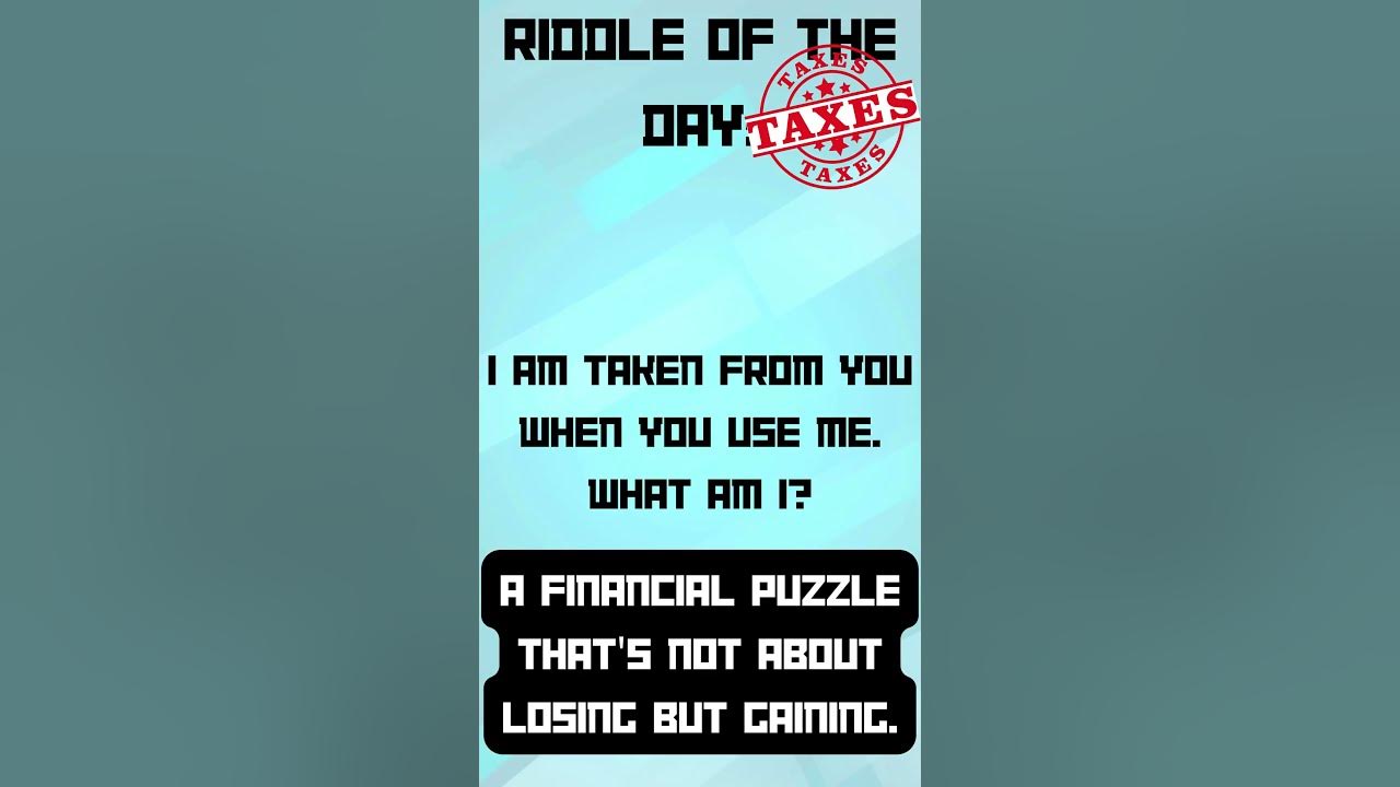 Riddle of the day: Tax Edition, Investment Conundrum - YouTube