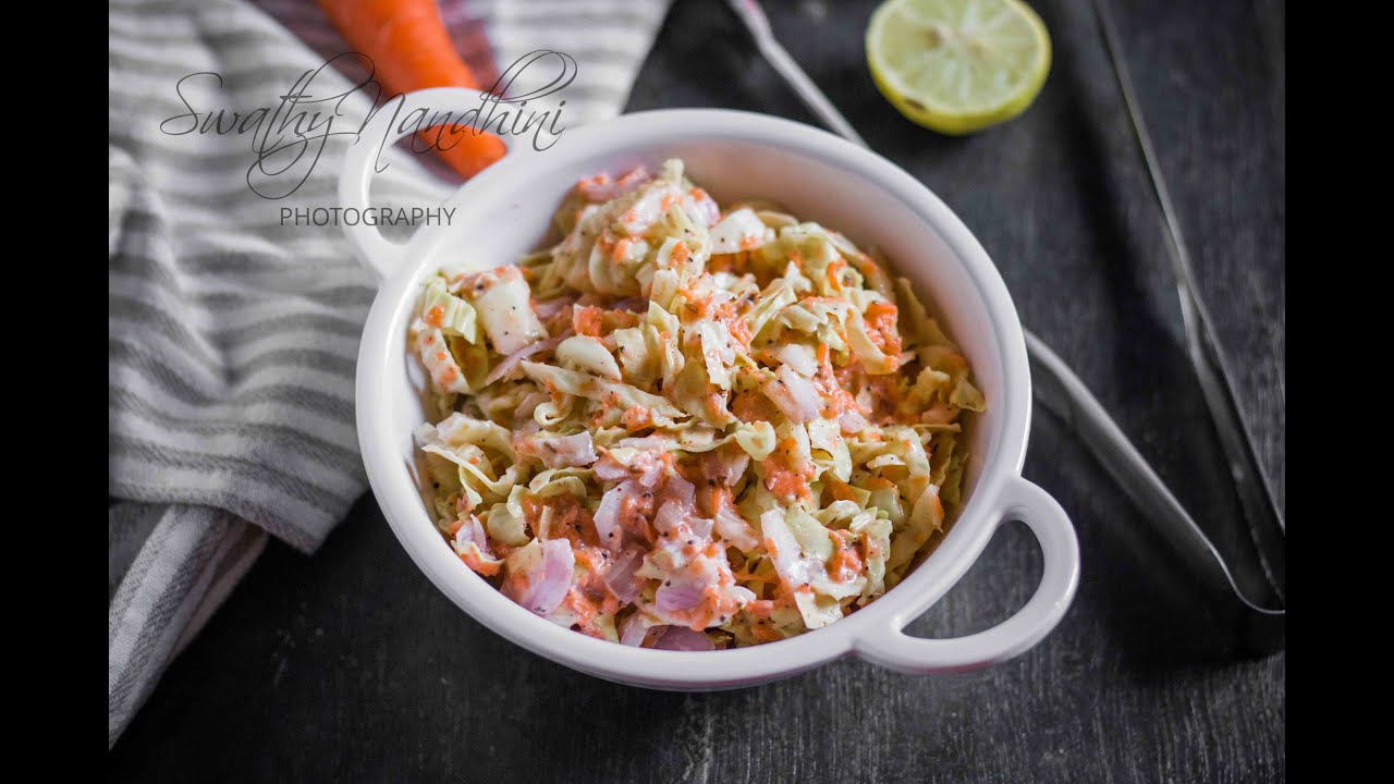 COLESLAW RECIPE / INDIAN CABBAGE SALAD / KFC STYLE COLESLAW - YouTube