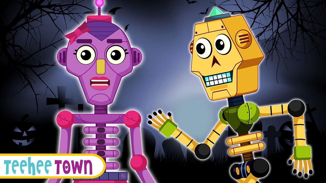 Funny Skeleton Robots Dancing With Len🕺 + More Spooky Songs For Kids By ...