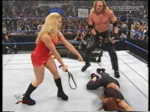Trish whips Lita on Smackdown