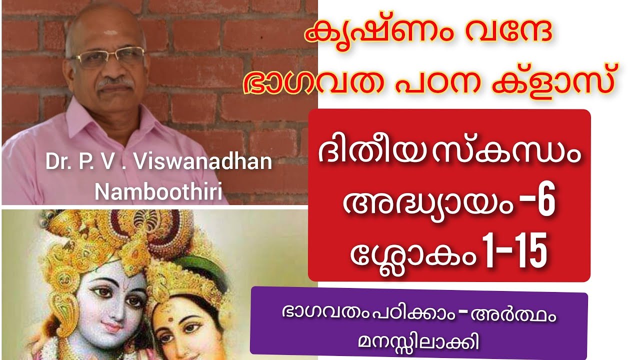 KRISHNAM VANDE - BHAGAVATHAM CLASS (108) BY DR. P V VISWANADHAN ...