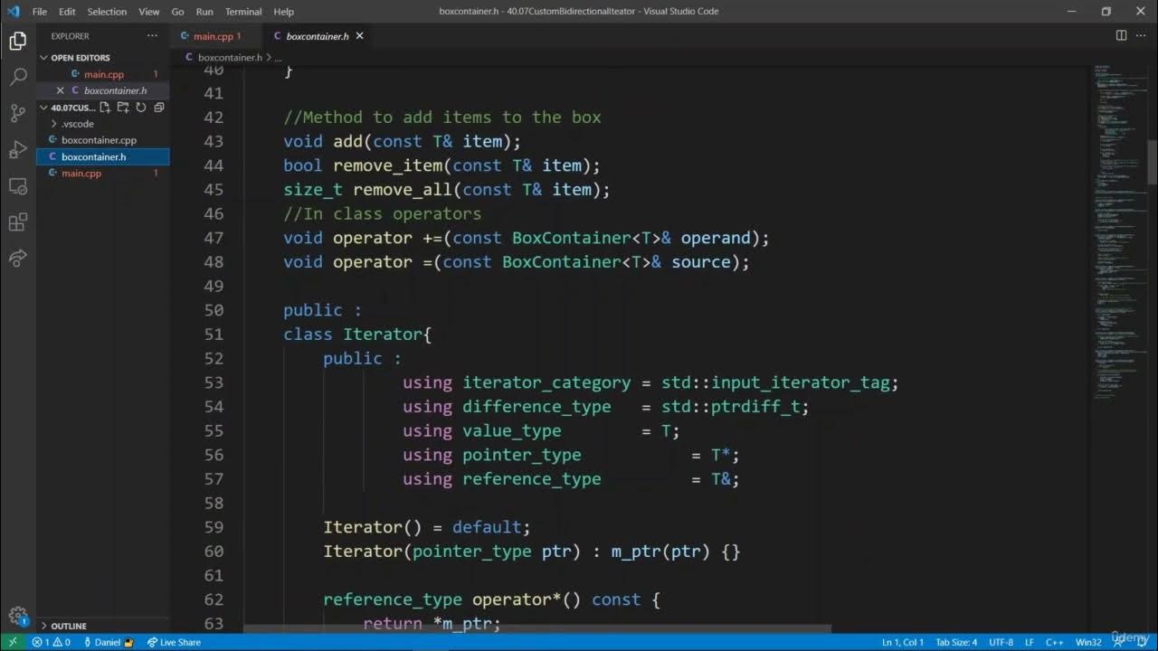 007 Building Custom Bidirectional Iterators - YouTube
