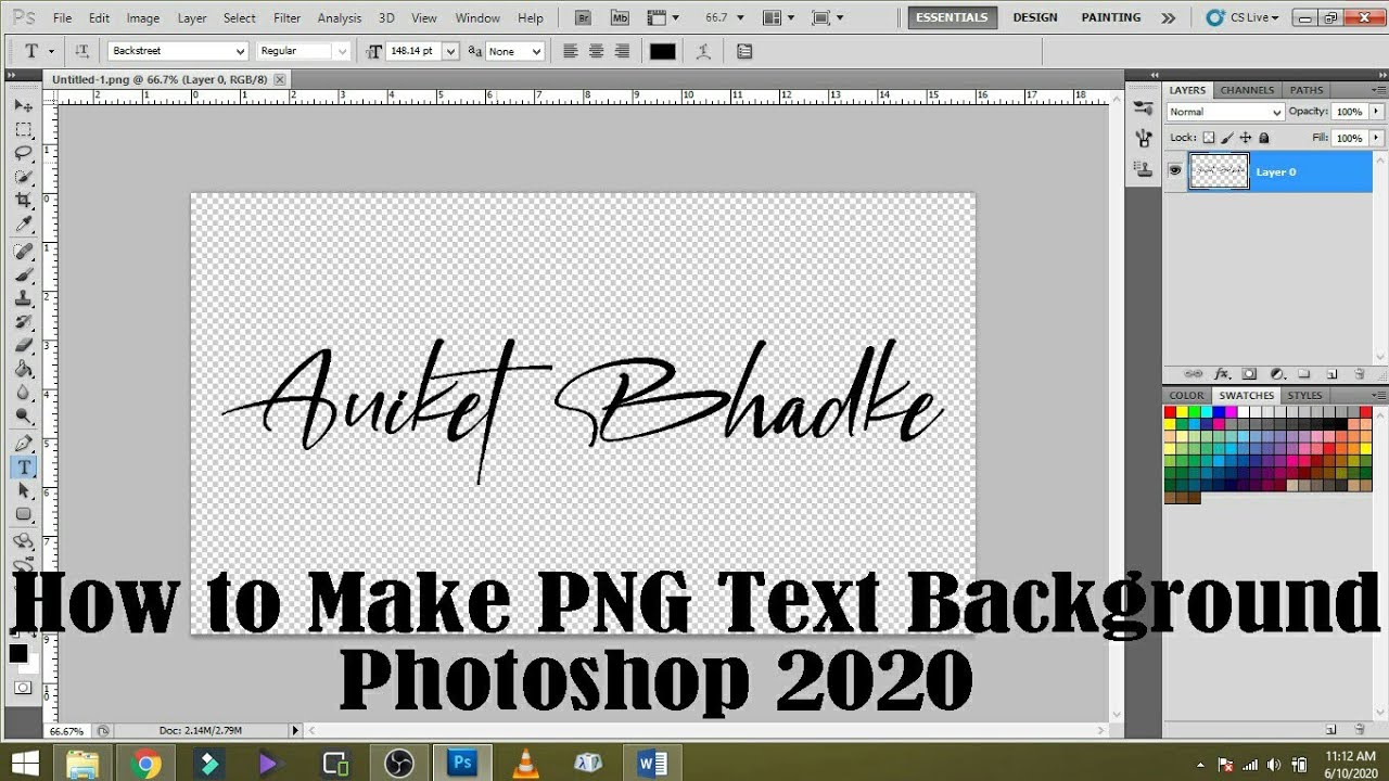 How to Make PNG Text Image in Photoshop 2020 | PNG Background | # ...