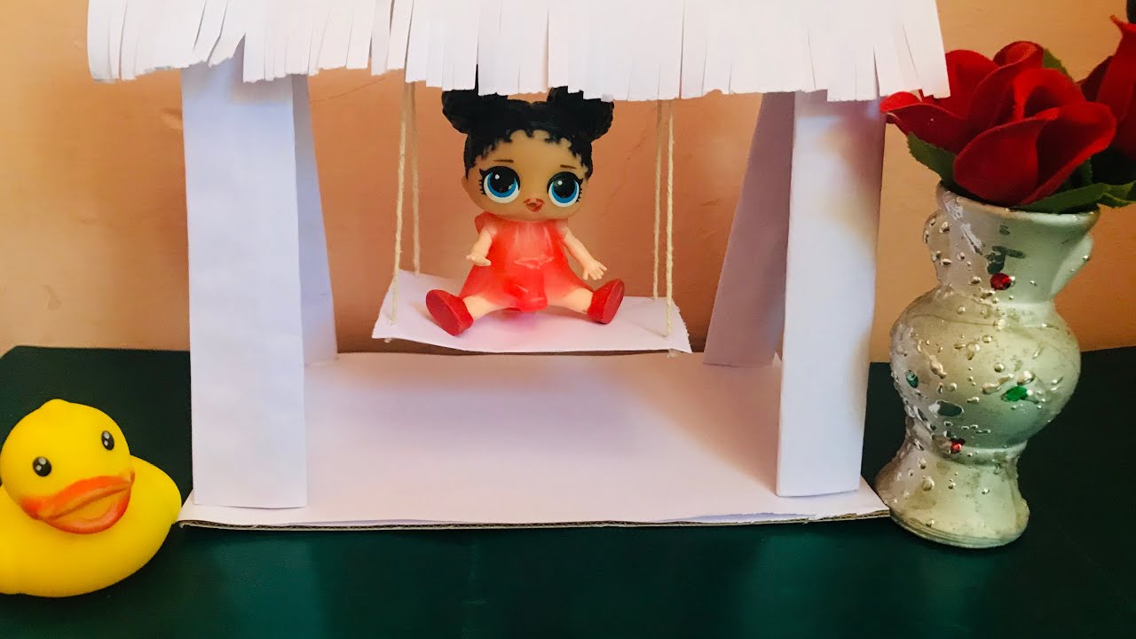 How to make a swing with paper|make DIY miniature swing with paper ...