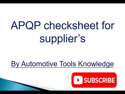 How to implement APQP using check sheet for SQA - YouTube
