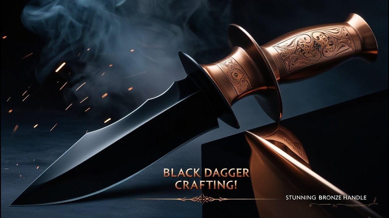 Crafting a Sleek Black Dagger with a Stunning Bronze Handle - YouTube