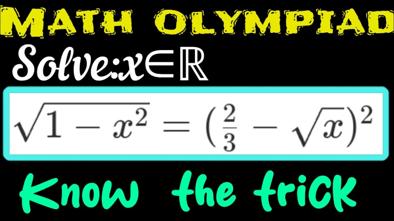 Math Olympiad:The Secret to Ace a Nice Algebra Olympiad Problem! - YouTube