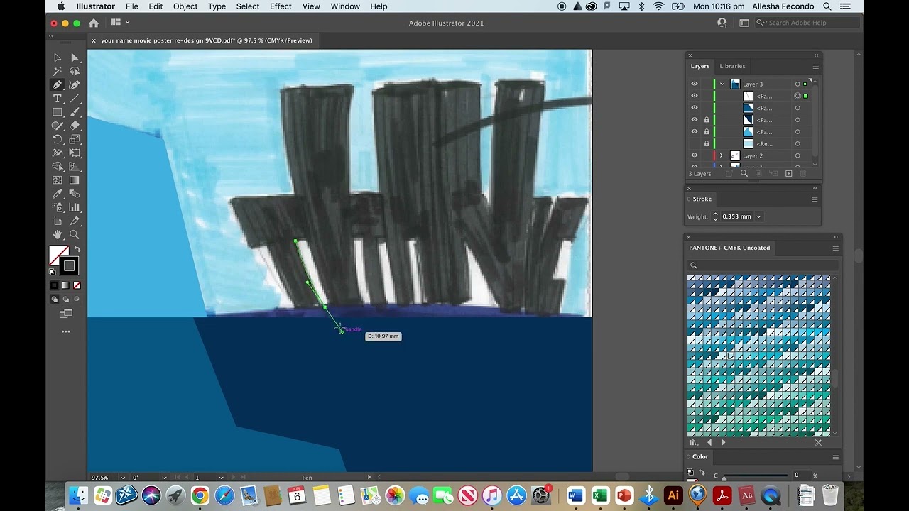 Step 4 Pent tool to create poster re design - YouTube