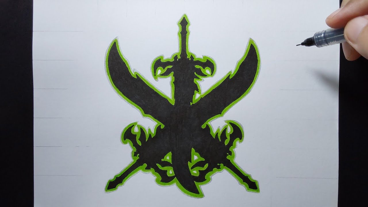 how to draw triple dark blade in blox fruits - YouTube