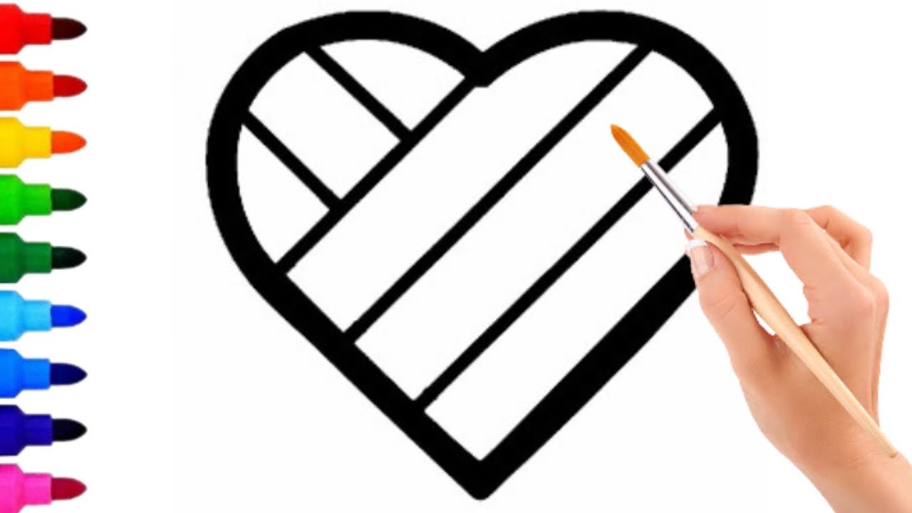 Heart Drawing, Painting and Coloring for Kids and Toddlers | How to ...