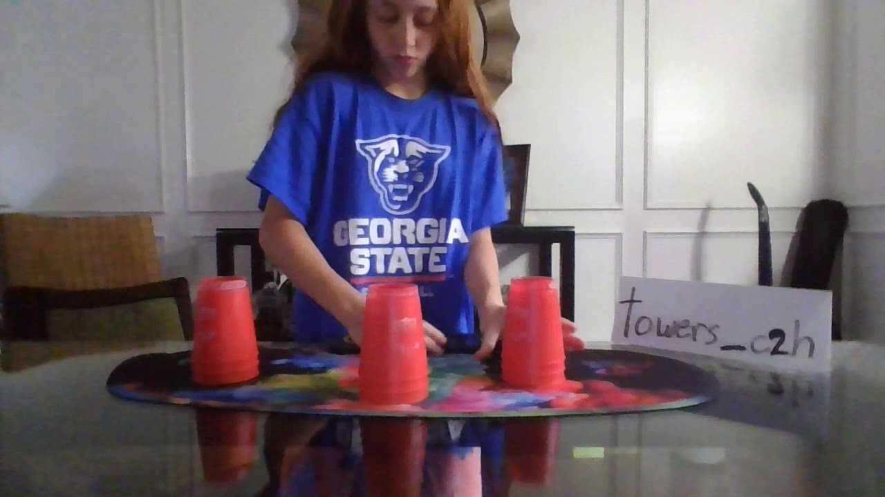 Cup stacking StackMatch towers c2h (3-3-3) - YouTube