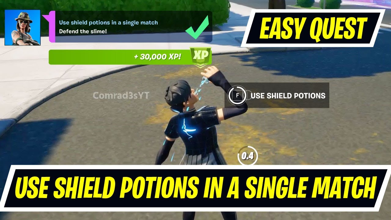 Use Shield Potions in a single match fortnite - YouTube