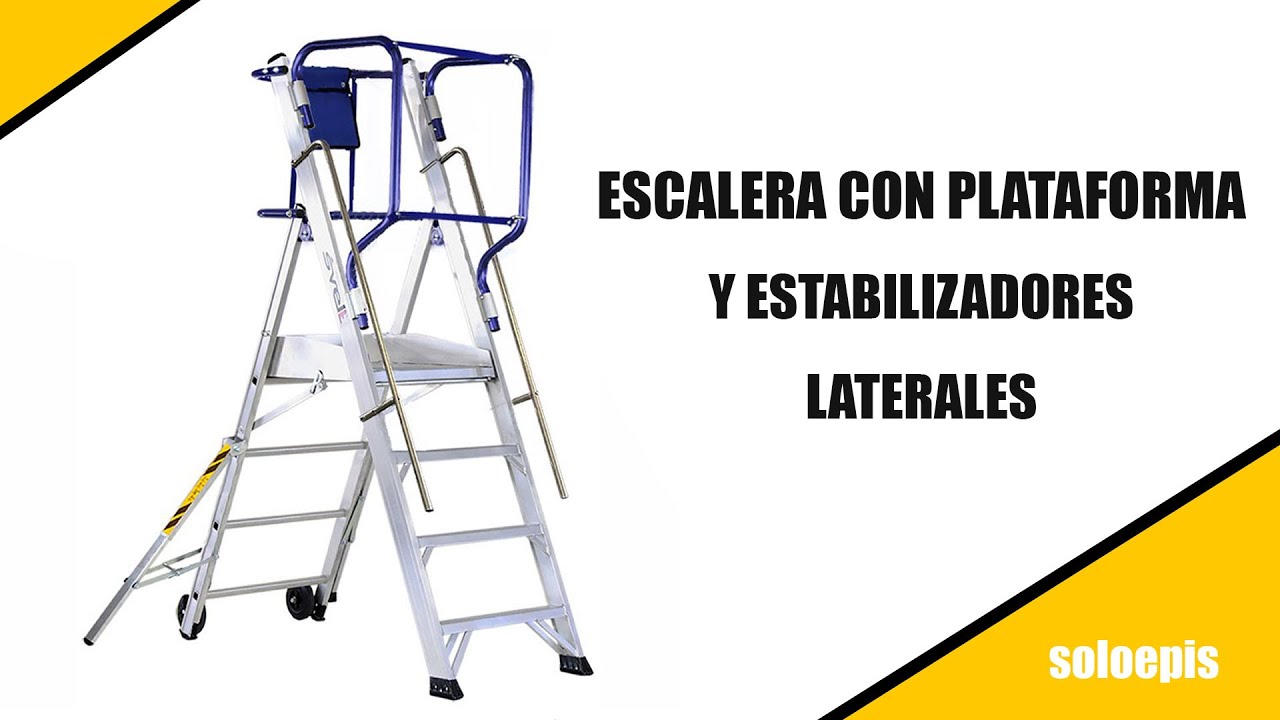 Escalera con plataforma y estabilizadores laterales - YouTube