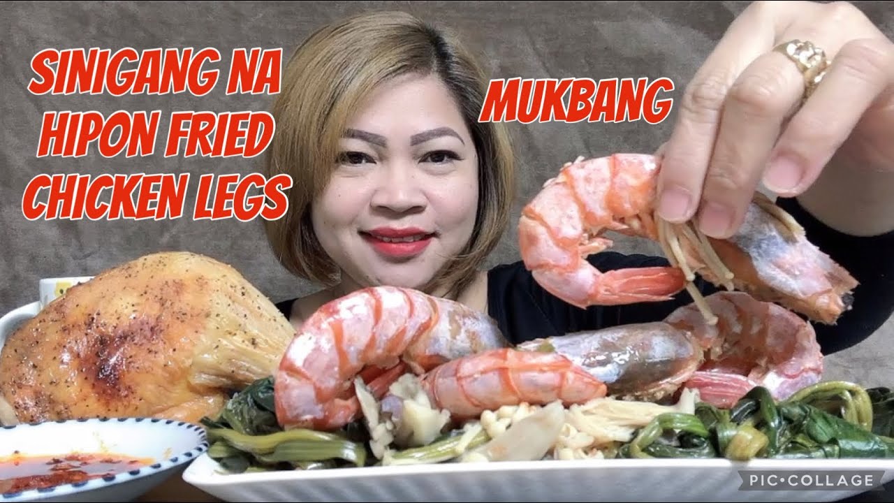 SINIGANG NA HIPON FRIED CHICKEN LEG @jovelmukbang - YouTube