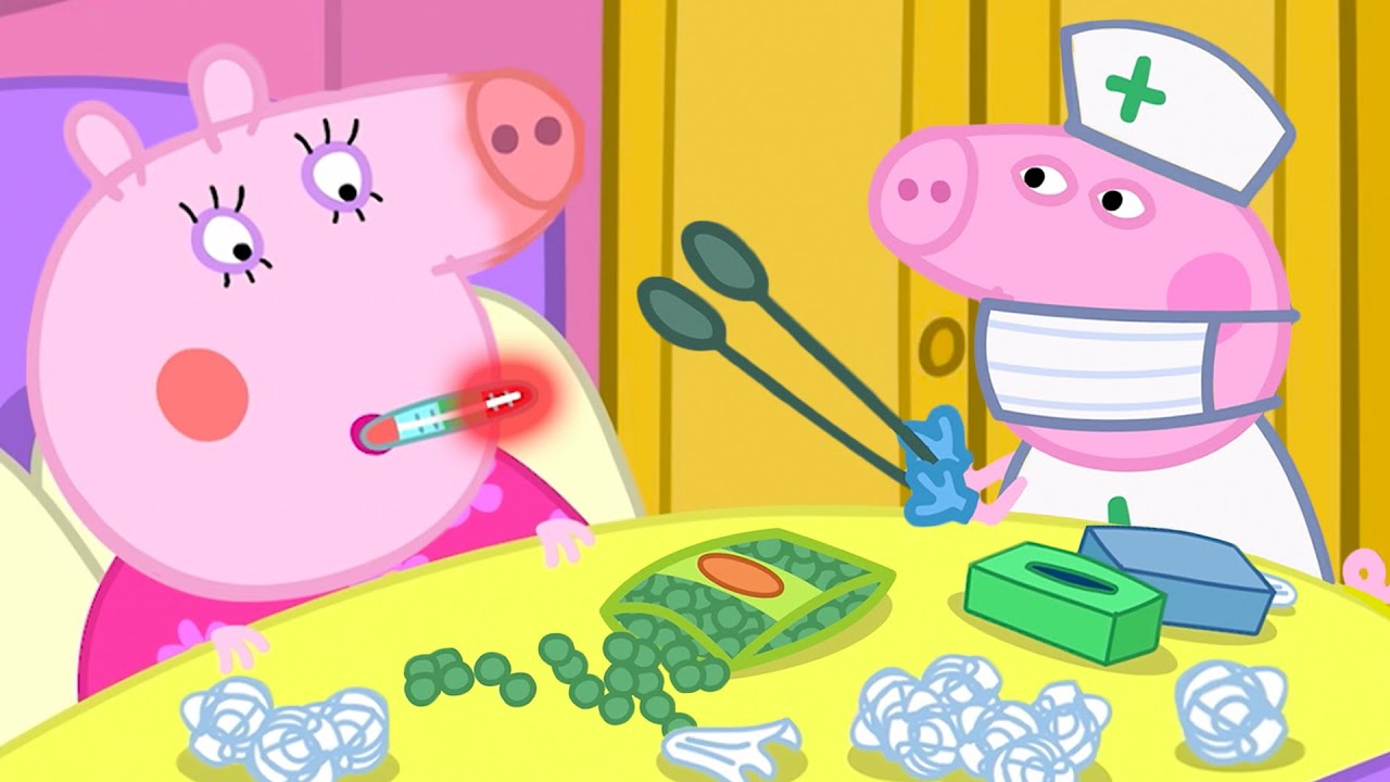Mummy Pig is SICK!😷 |Peppa&George:Catch a Cold🌡️|Sick House Day| Full ...