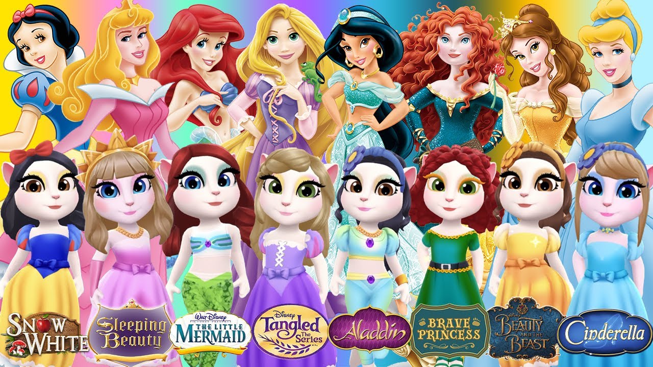 My Talking Angela 2 | Disney Princesses | new update | Cosplay - YouTube