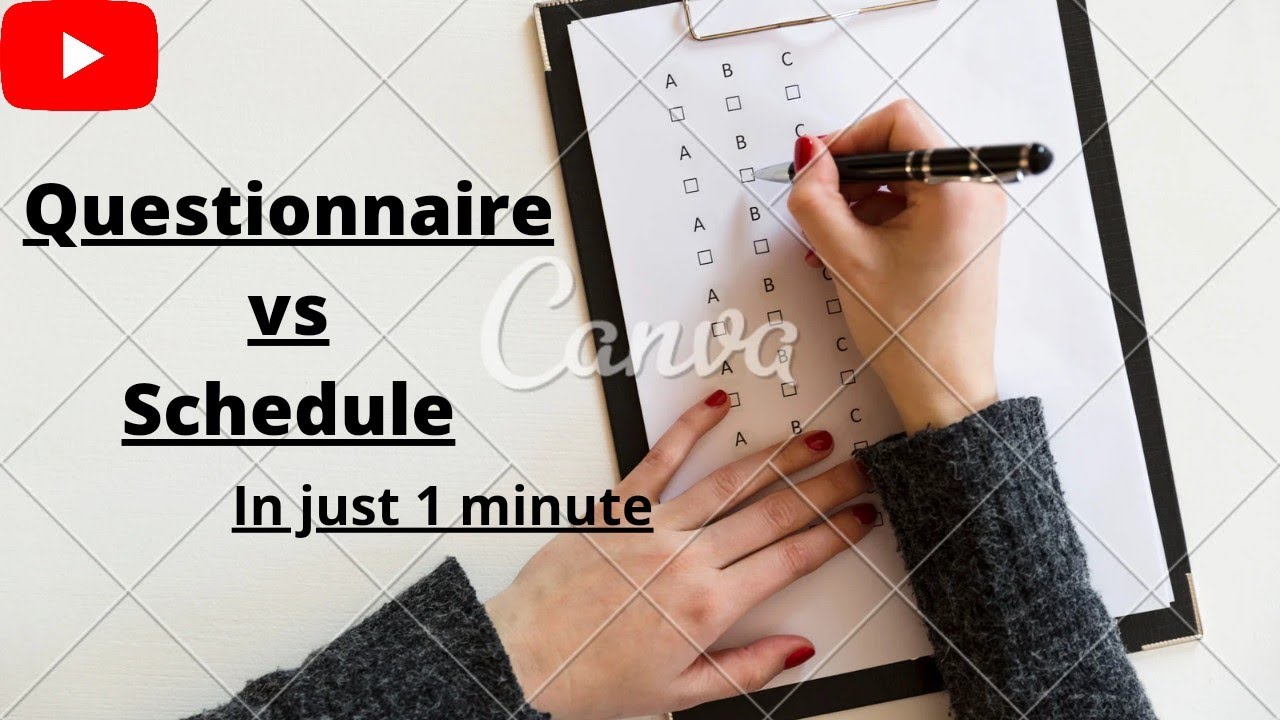QUESTIONNAIRE VS SCHEDULE|| RESEARCH APTITUDE|| METHOD OF DATA ...