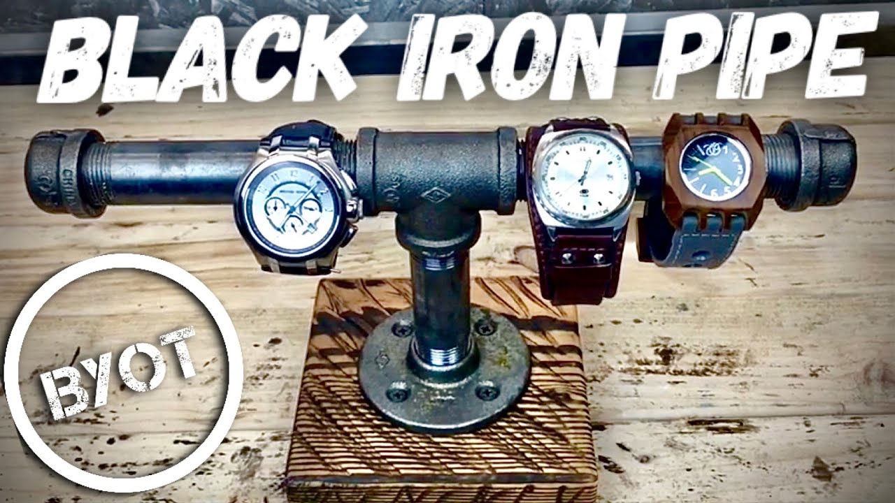 How To Make Industrial Watch Stand // DIY PIPE FURNITURE - YouTube