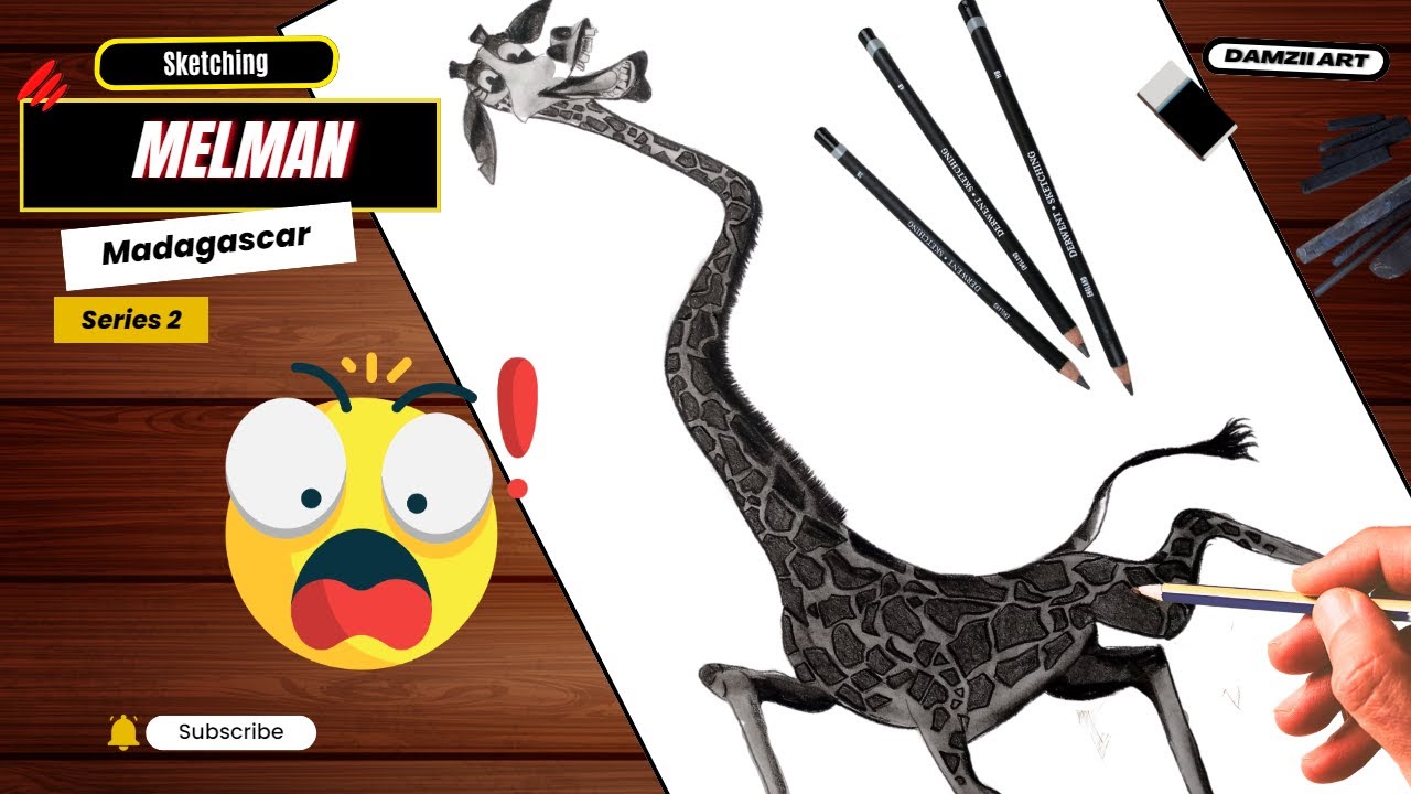 How to Draw Giraffe | Melman | Step by Step | Easy Drawing | Madagascar ...