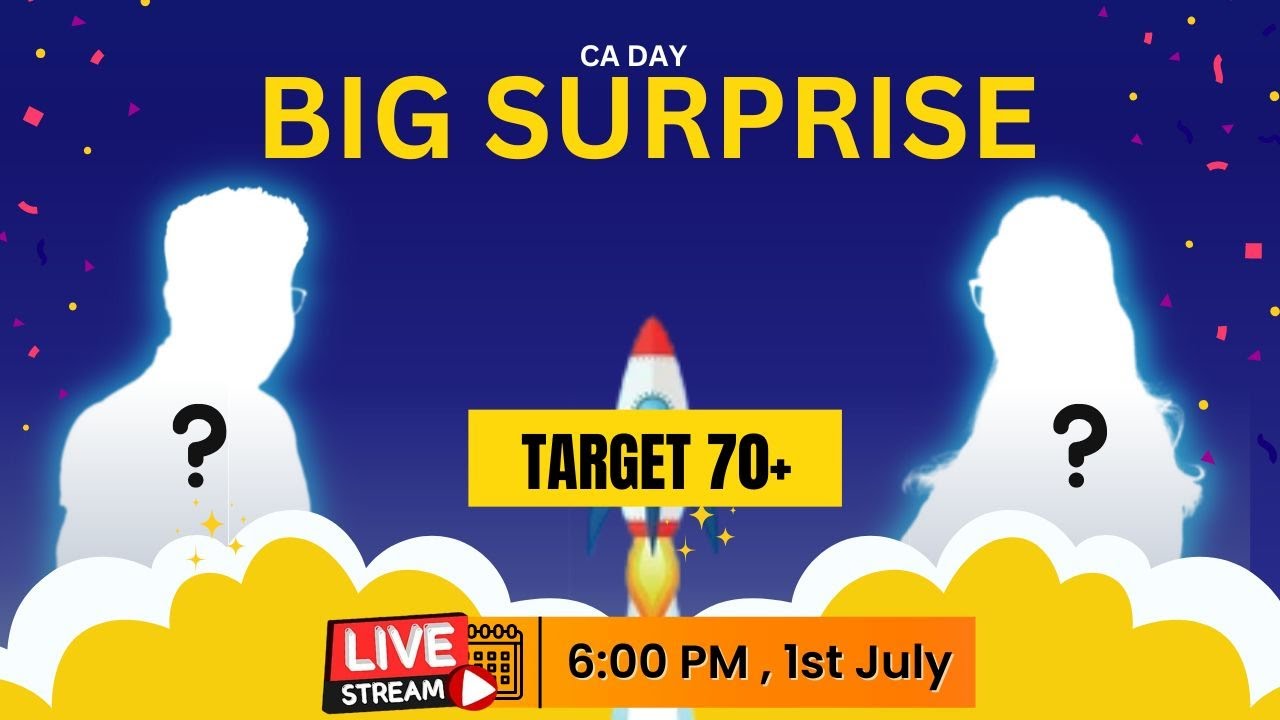 BIG ANNOUNCEMENT ON CA DAY | We want you to become CA Soon TARGET 70 ...