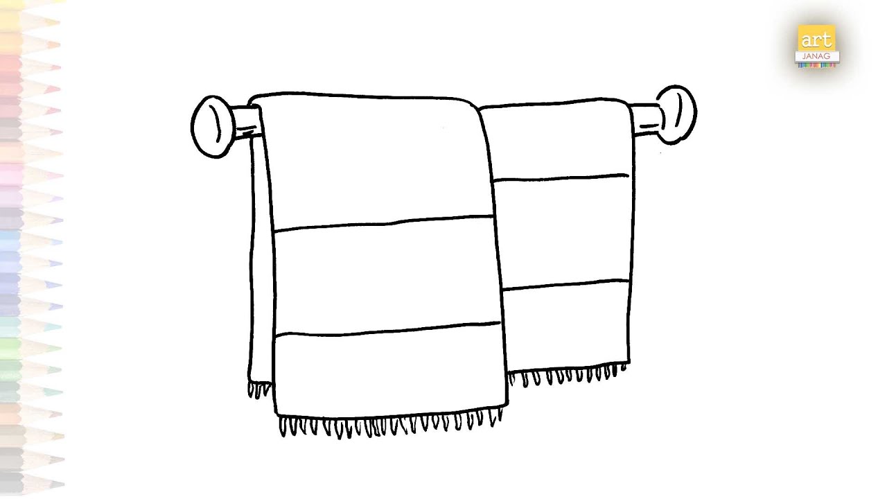 Face wash towels drawing | Art Tutorials | How to draw Face wash towels ...