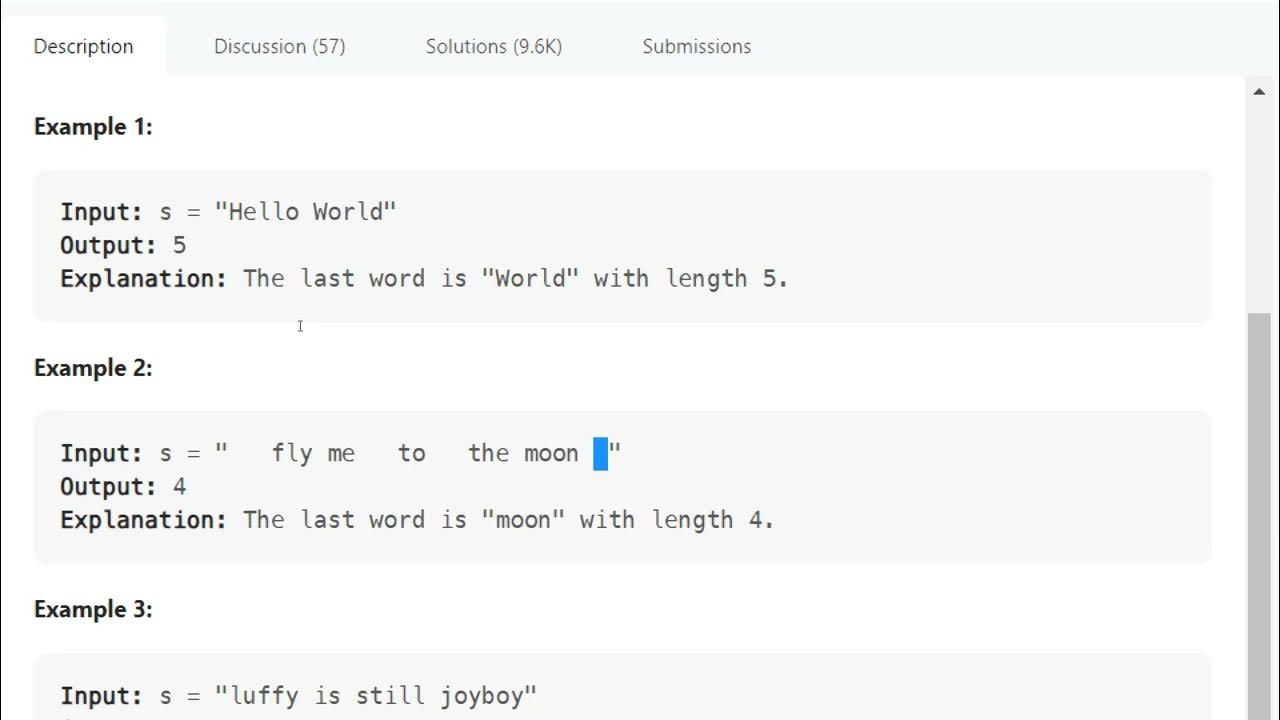 Length of Last Word - Leet code (Easy Problem) - YouTube