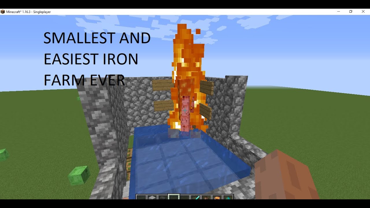 EASIEST AND SIMPLEST IRON FARM EVER . MINECRAFT TUTORIAL. - YouTube